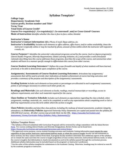 47 Editable Syllabus Templates (course Syllabus) ᐅ Templatelab