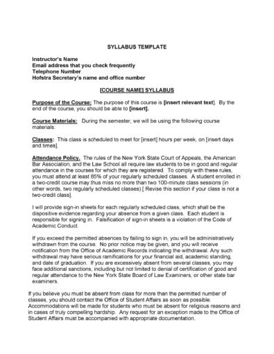 47 Editable Syllabus Templates (course Syllabus) ᐅ Templatelab