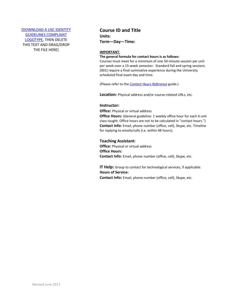 47 Editable Syllabus Templates (Course Syllabus) ᐅ TemplateLab