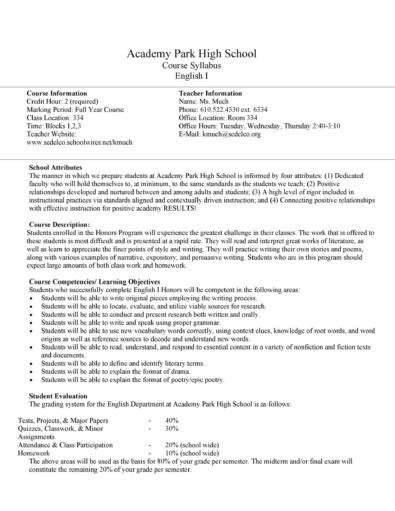 47 Editable Syllabus Templates (Course Syllabus) ᐅ TemplateLab