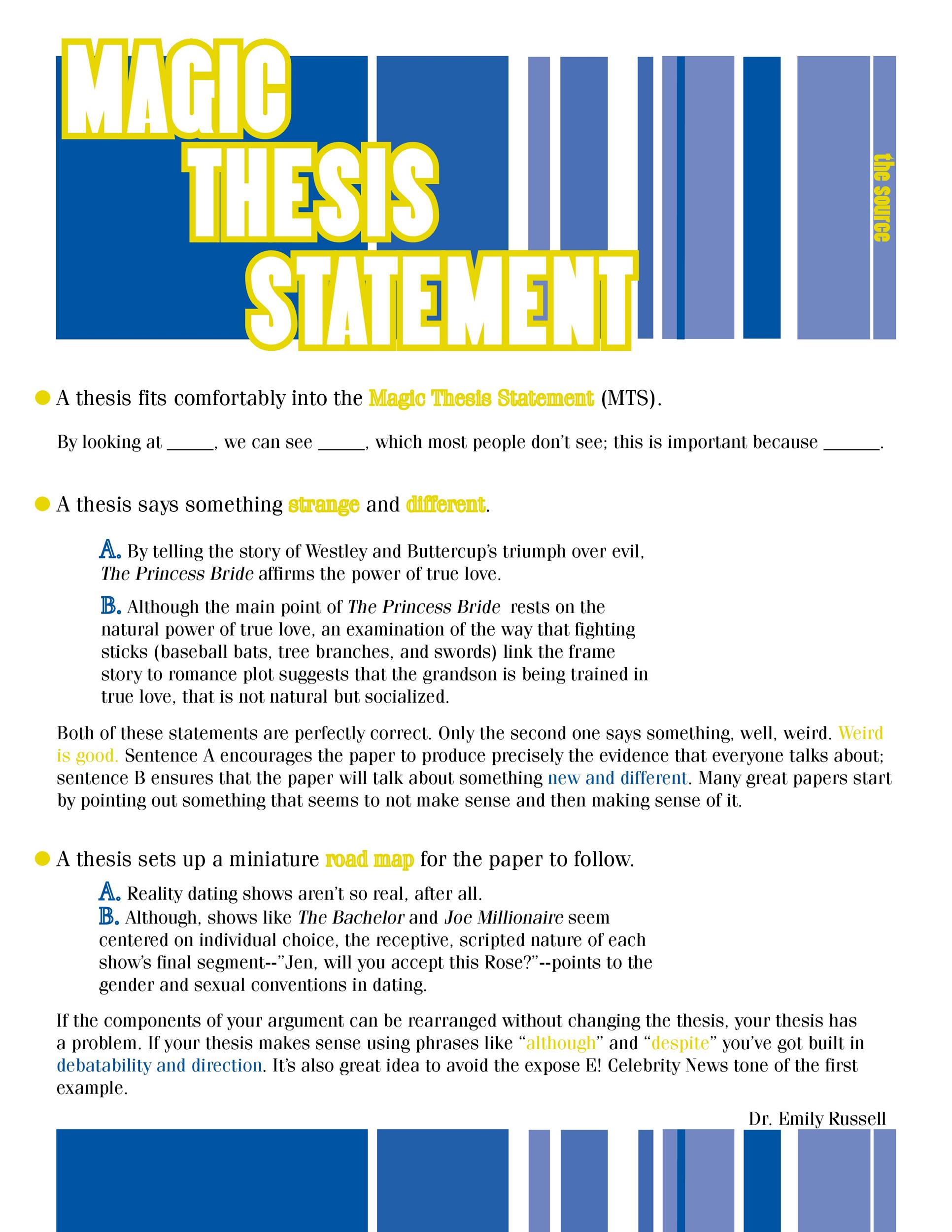 45 Perfect Thesis Statement Templates Examples TemplateLab