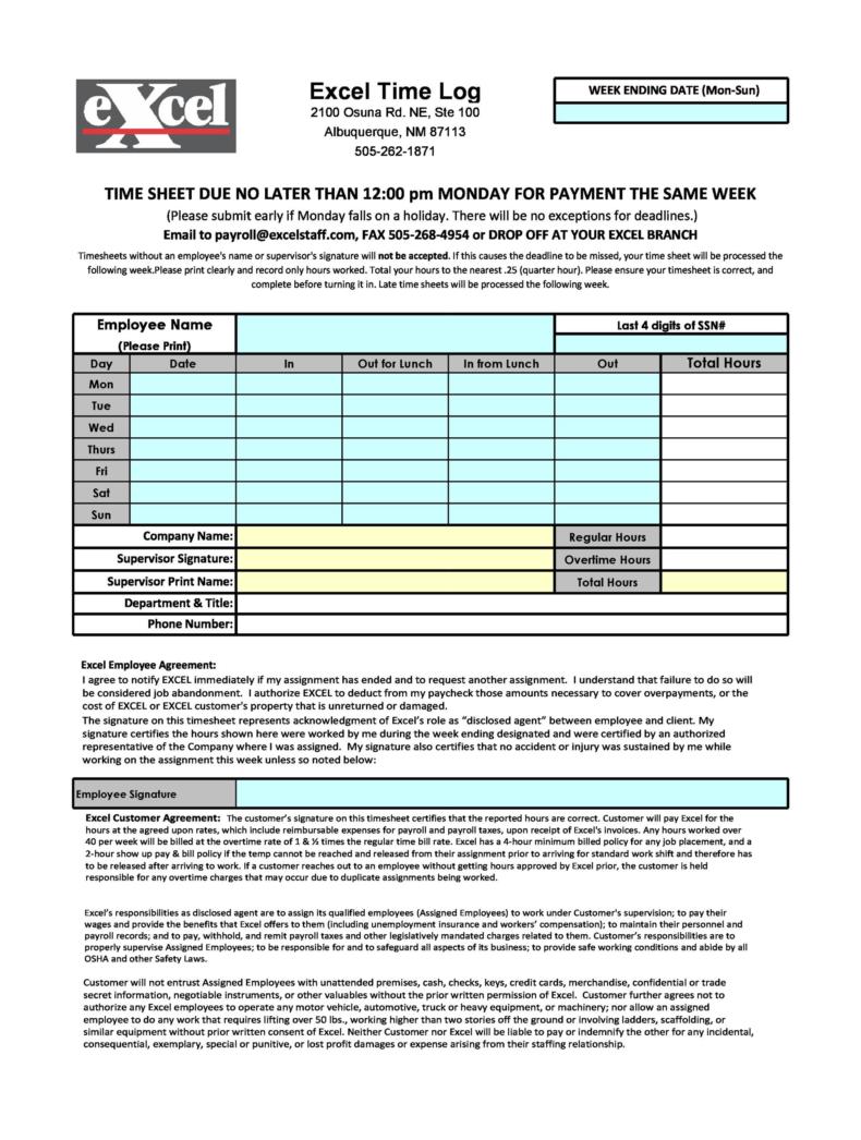 47 Free Time Tracking Spreadsheets [Excel] ᐅ TemplateLab