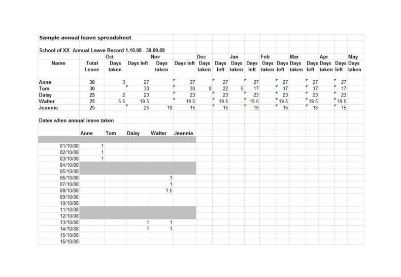 47 Employee Vacation Trackers (Excel & Word) ᐅ TemplateLab