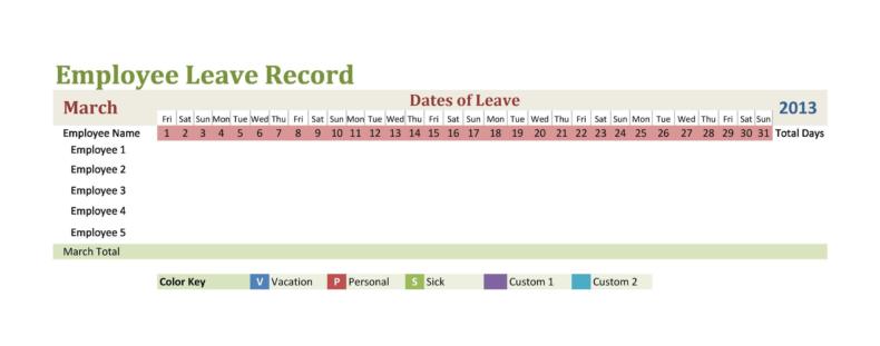 47 Employee Vacation Trackers (Excel & Word) ᐅ TemplateLab