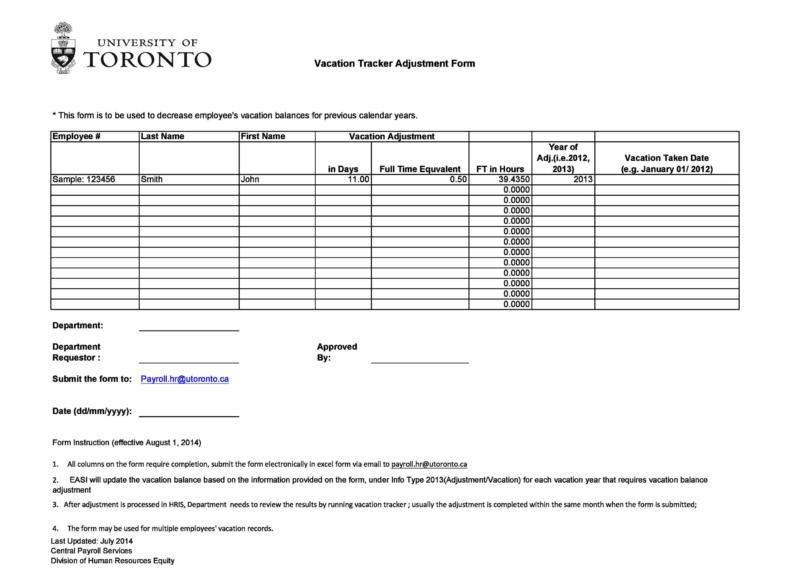 47 Employee Vacation Trackers (Excel & Word) ᐅ TemplateLab