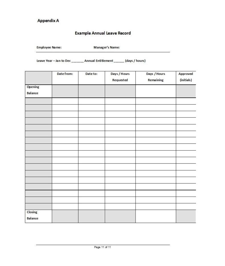 47 Employee Vacation Trackers (Excel & Word) ᐅ TemplateLab 47 Employee Vacation Trackers (Excel & Word) ᐅ TemplateLab