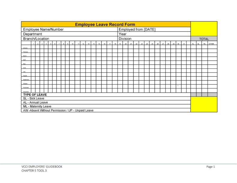 47 Employee Vacation Trackers (Excel & Word) ᐅ TemplateLab
