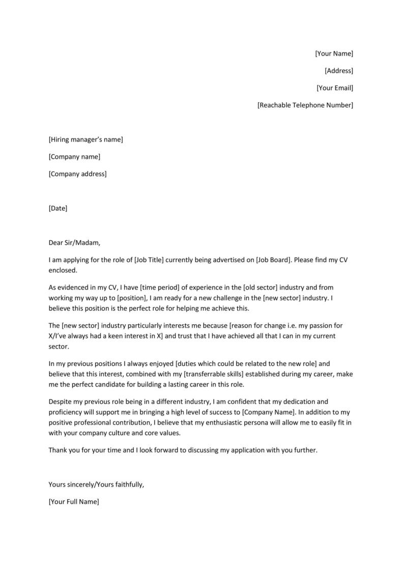 39 Professional Career Change Cover Letters ᐅ TemplateLab