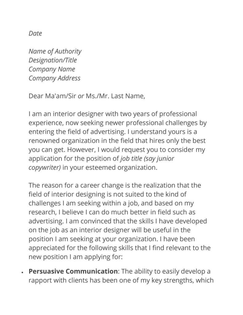 39 Professional Career Change Cover Letters ᐅ TemplateLab