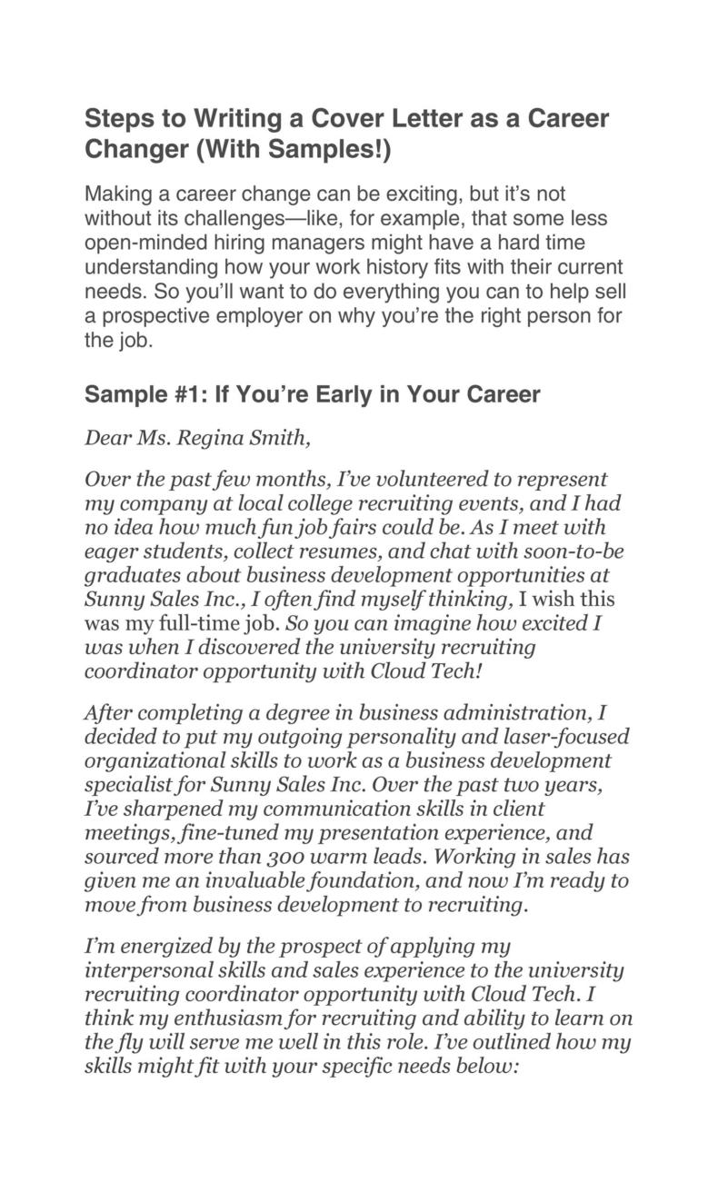 39 Professional Career Change Cover Letters ᐅ TemplateLab
