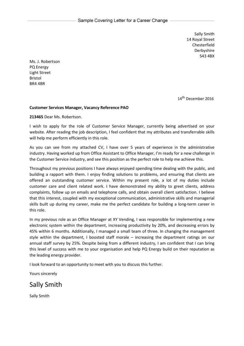 39 Professional Career Change Cover Letters ᐅ TemplateLab