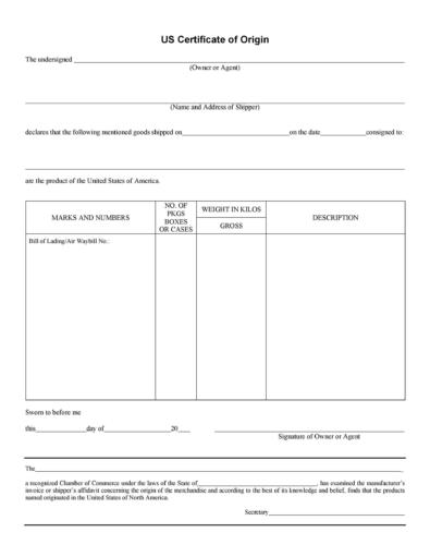 30 Printable Certificate Of Origin Templates (100% Free) ᐅ TemplateLab