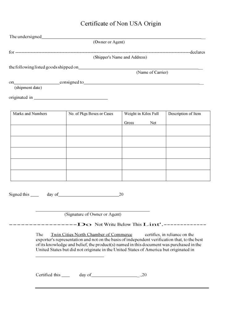 30 Printable Certificate Of Origin Templates (100% Free) ᐅ TemplateLab