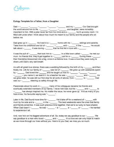 50 Best Eulogy Templates (For Relatives or Friends) ᐅ TemplateLab