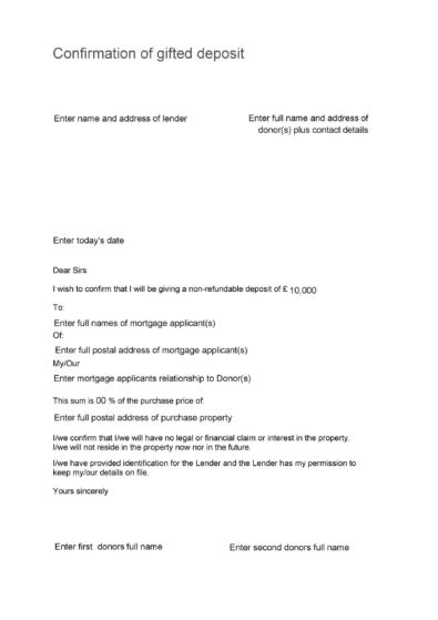 35 Best Gift Letter Templates (Word & PDF) ᐅ TemplateLab