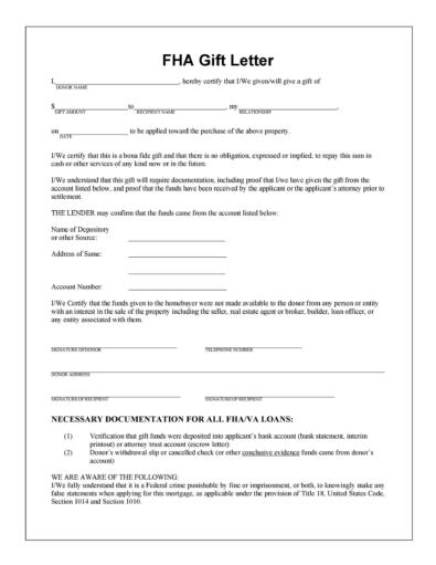 35 Best Gift Letter Templates (Word & PDF) ᐅ TemplateLab