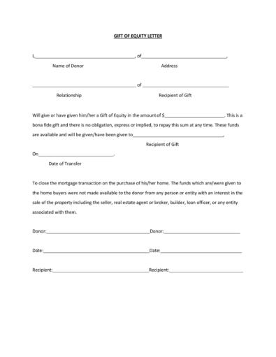 35 Best Gift Letter Templates (Word & PDF) ᐅ TemplateLab