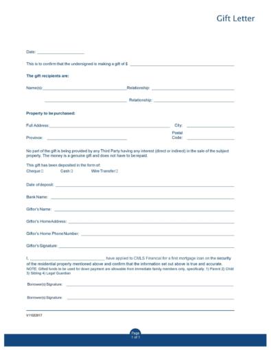 35 Best Gift Letter Templates (Word & PDF) ᐅ TemplateLab