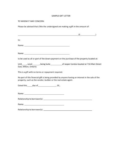 35 Best Gift Letter Templates (Word & PDF) ᐅ TemplateLab