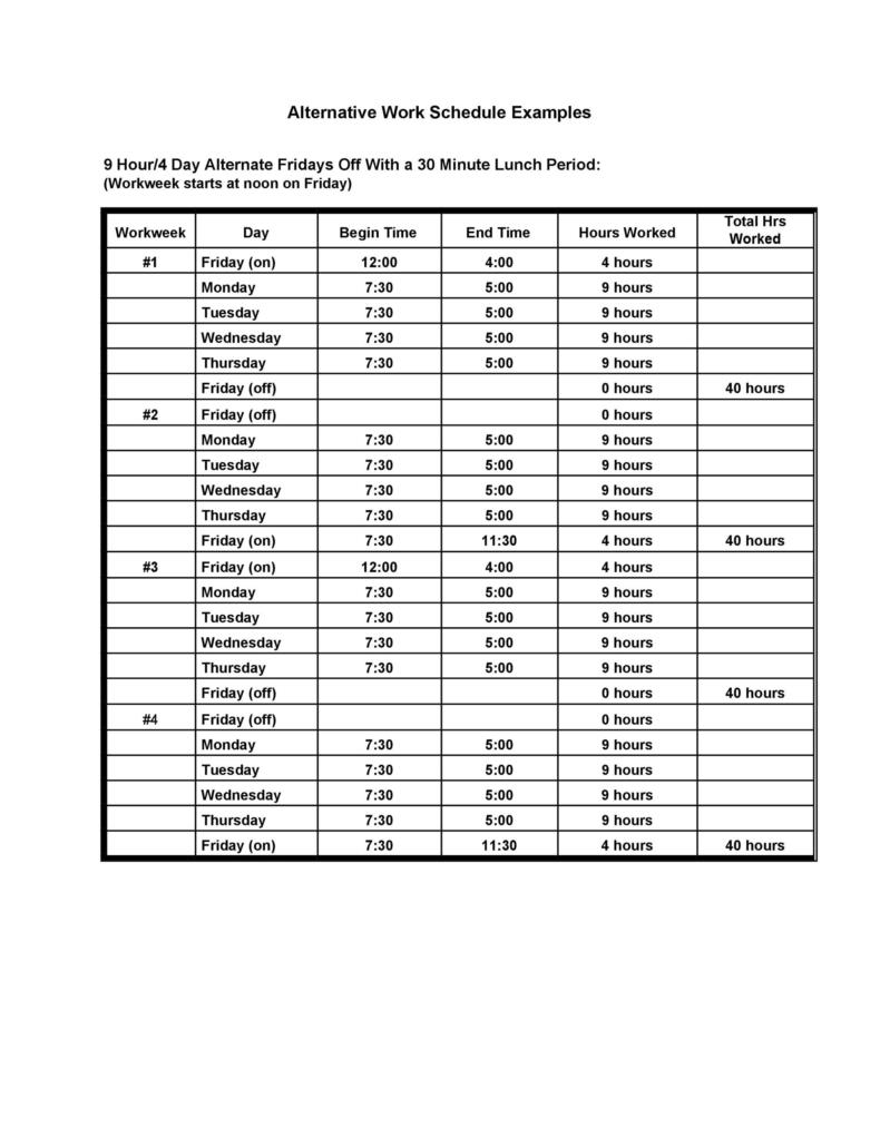 43 Effective Hourly Schedule Templates (Excel, Word, PDF) ᐅ TemplateLab