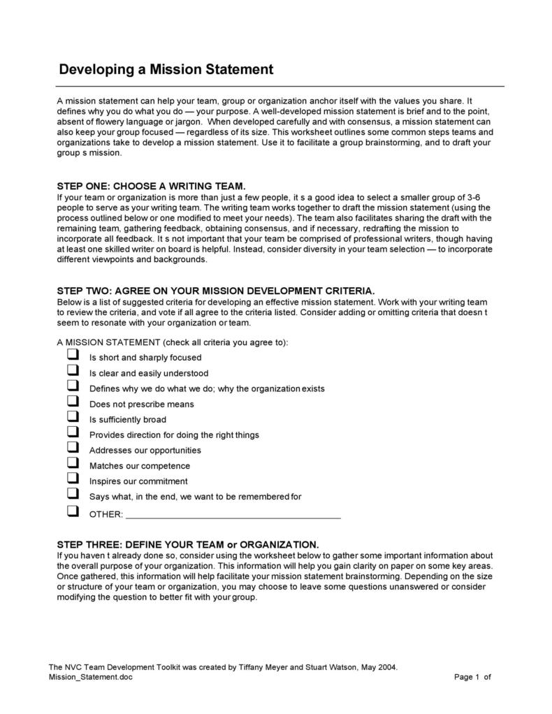 37 Inspiring Mission Statement Templates (Business or Personal) ᐅ