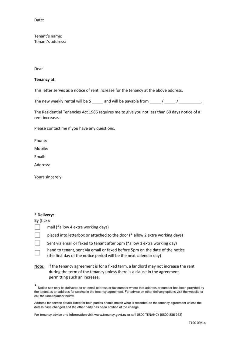 46 Friendly Rent Increase Letters & Notices [DOC, PDF]