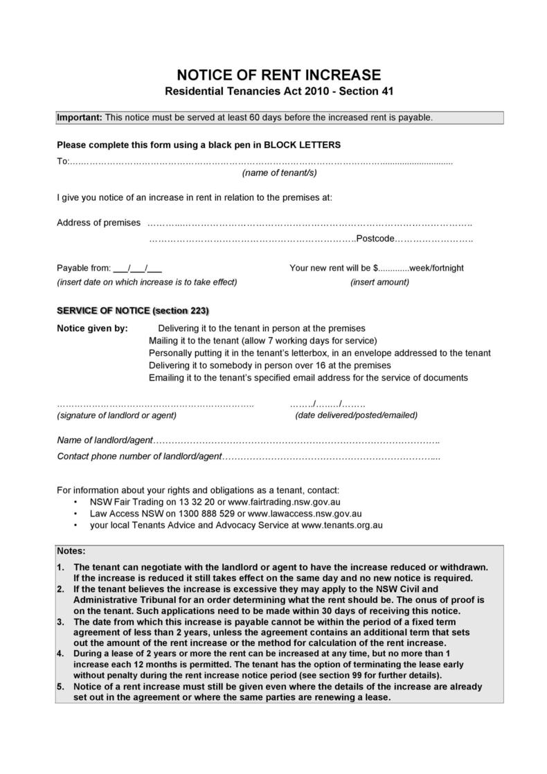 46 Friendly Rent Increase Letters & Notices [DOC, PDF]