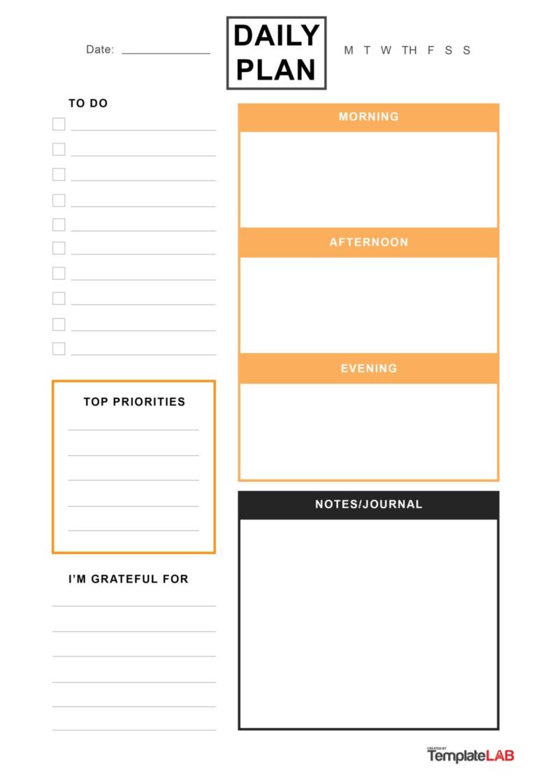25 Printable Daily Planner Templates (FREE in Word/Excel/PDF)