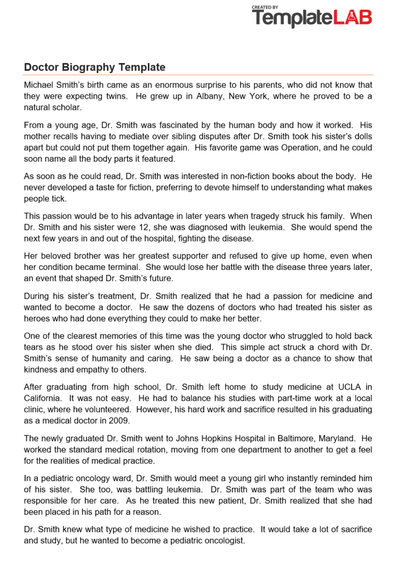 45 Biography Templates & Examples (Personal, Professional)