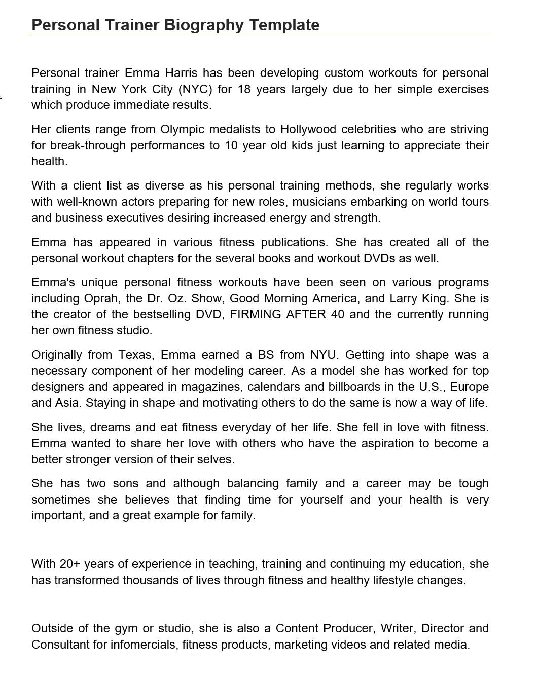 45 Biography Templates & Examples (Personal, Professional)