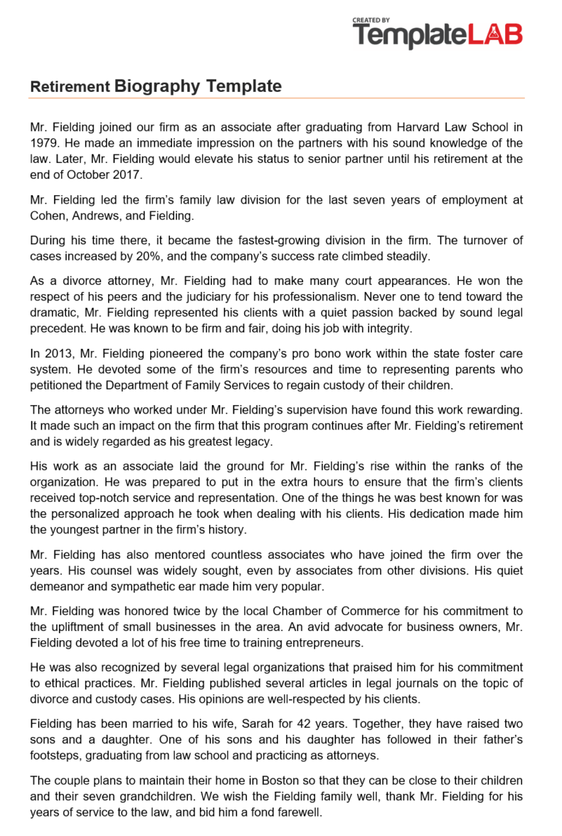 45 Biography Templates & Examples (Personal, Professional)