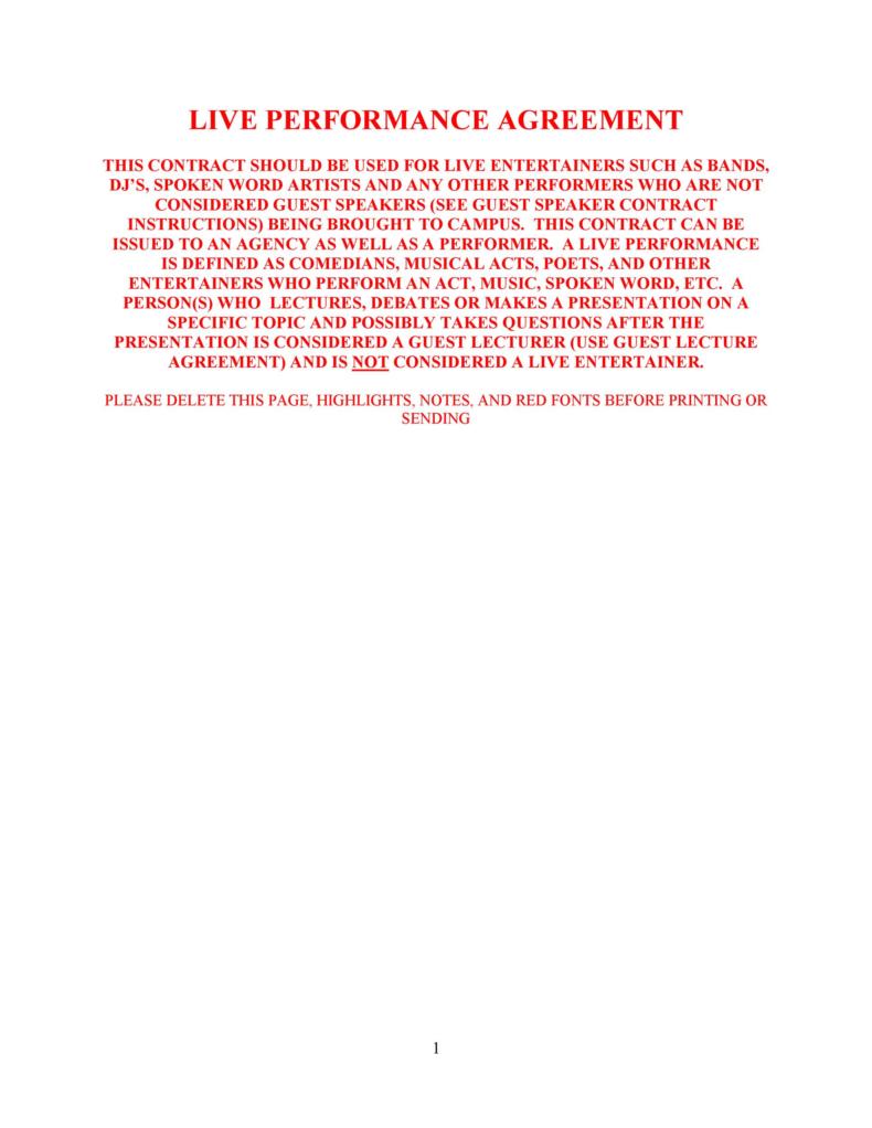 50 Artist Management Contract Templates (MS Word) ᐅ TemplateLab