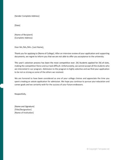 34 College Rejection Letter Samples (& Examples) ᐅ TemplateLab