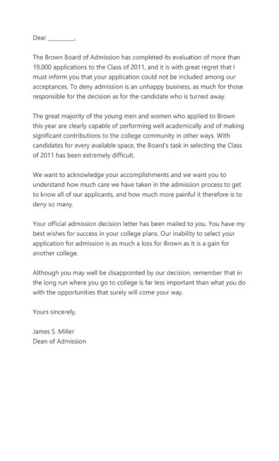 34 College Rejection Letter Samples (& Examples) ᐅ TemplateLab