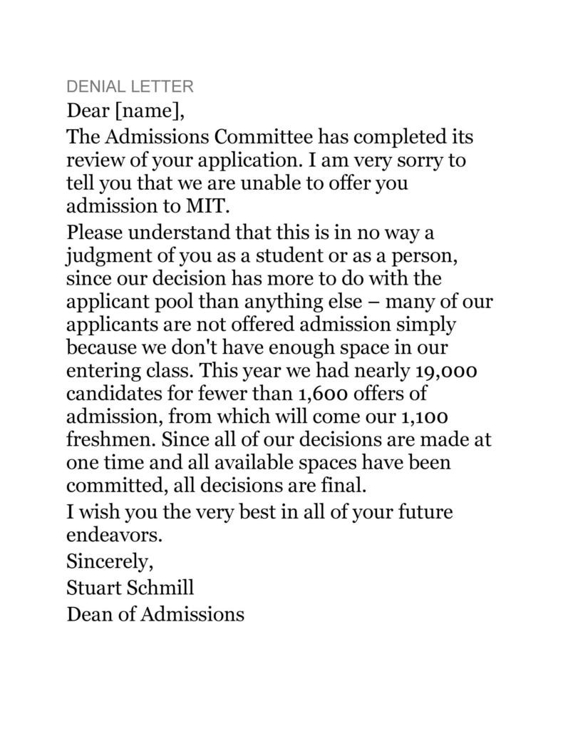 34 College Rejection Letter Samples (& Examples) ᐅ TemplateLab