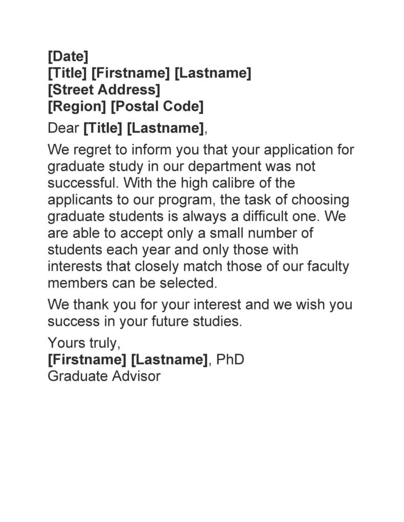 34 College Rejection Letter Samples (& Examples) ᐅ TemplateLab