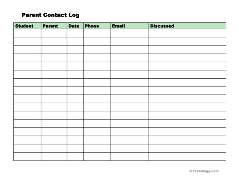 50 Editable Parent Contact Logs (Doc, Excel & PDF) ᐅ TemplateLab