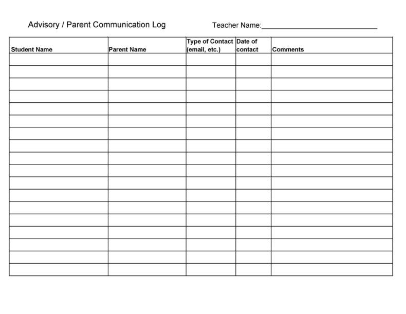 50 Editable Parent Contact Logs (Doc, Excel & PDF)