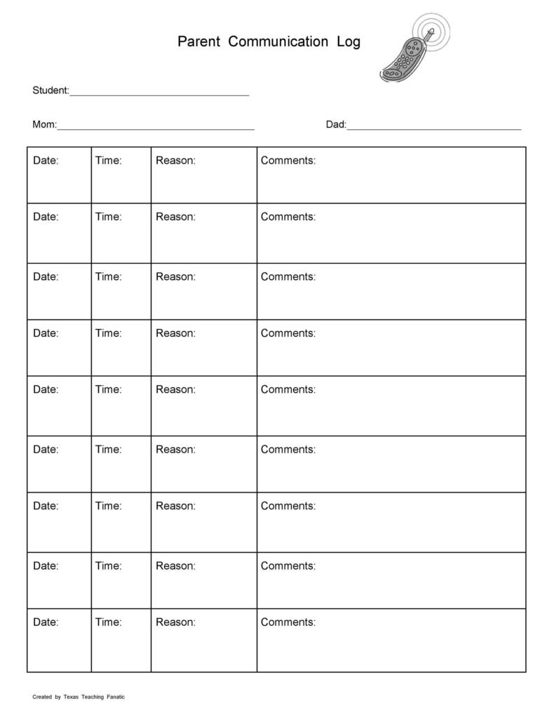 50 Editable Parent Contact Logs (Doc, Excel & PDF)