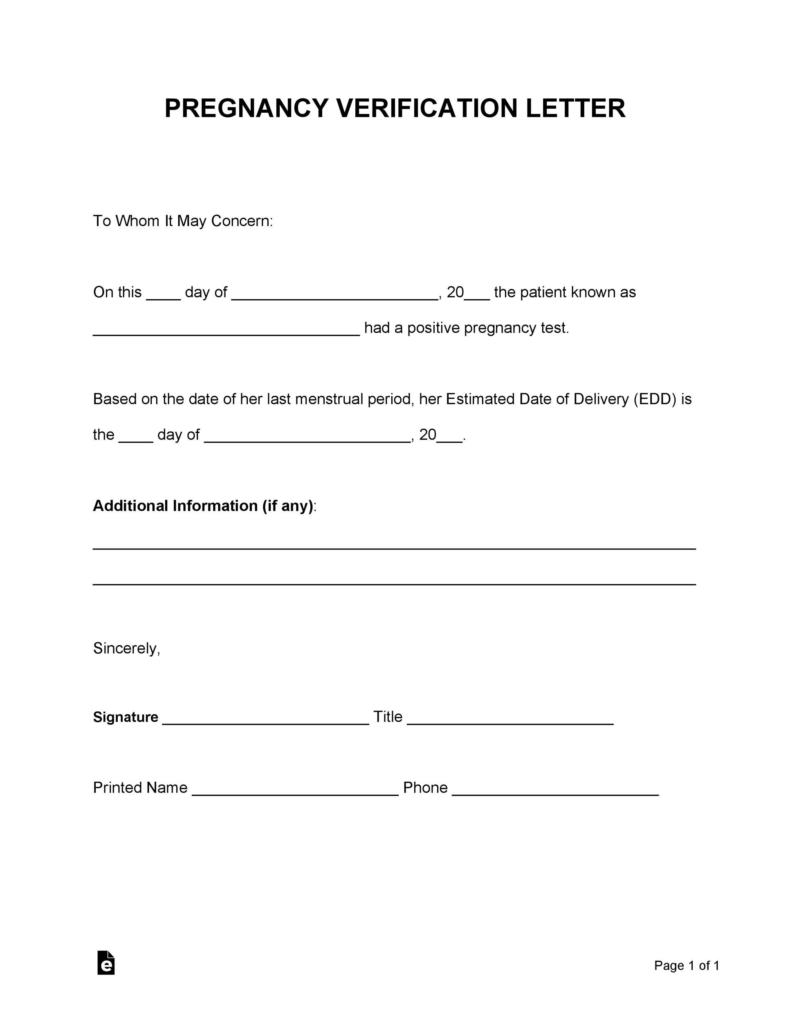 23 Real & Fake Pregnant Papers (Pregnancy Verification) ᐅ TemplateLab