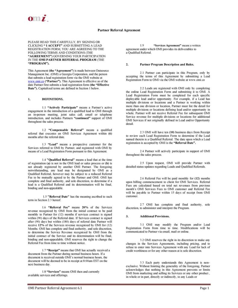 50 Best Referral Agreement Templates [100% FREE] ᐅ TemplateLab