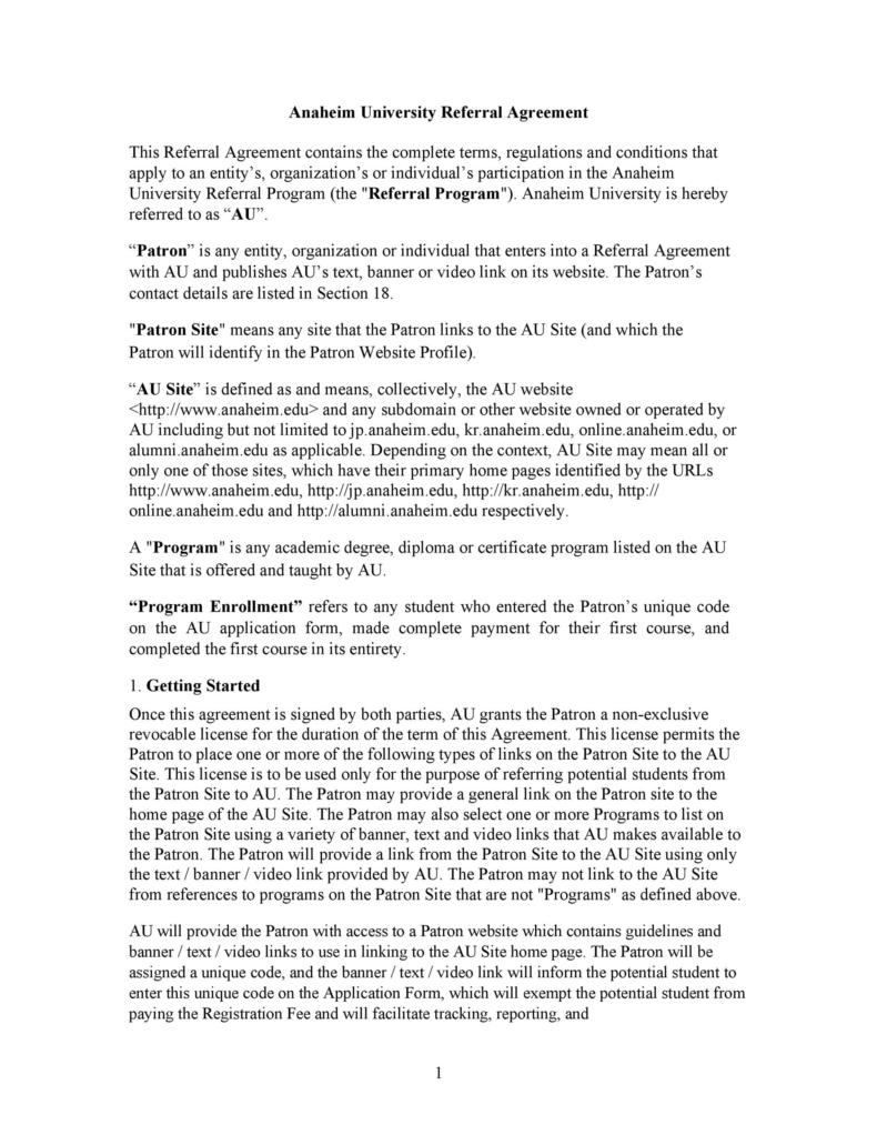 50 Best Referral Agreement Templates [100% FREE] ᐅ TemplateLab