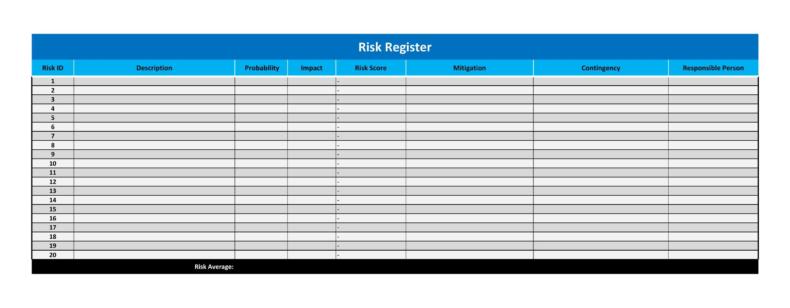 53 Useful Risk Register Templates (Word & Excel) ᐅ TemplateLab