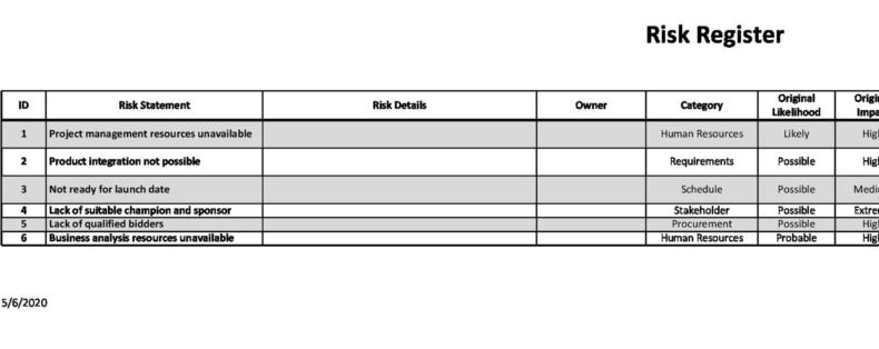 53 Useful Risk Register Templates (Word & Excel) ᐅ TemplateLab