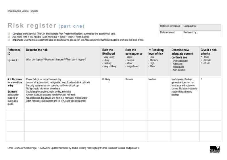 53 Useful Risk Register Templates (Word & Excel) ᐅ TemplateLab