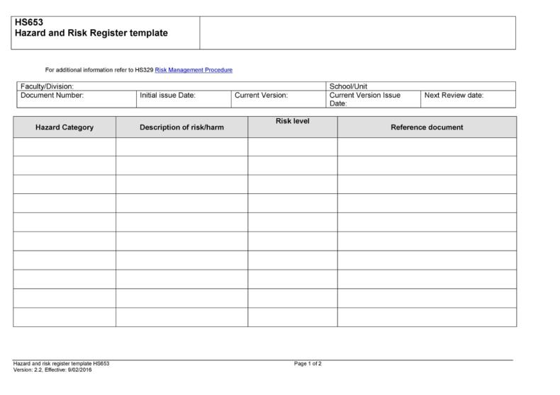 53 Useful Risk Register Templates (Word & Excel) ᐅ TemplateLab