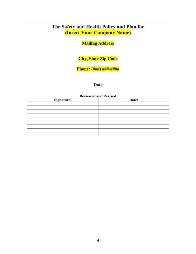 46 Great Safety Plan Templates (Construction, Site Specific, Patient ...