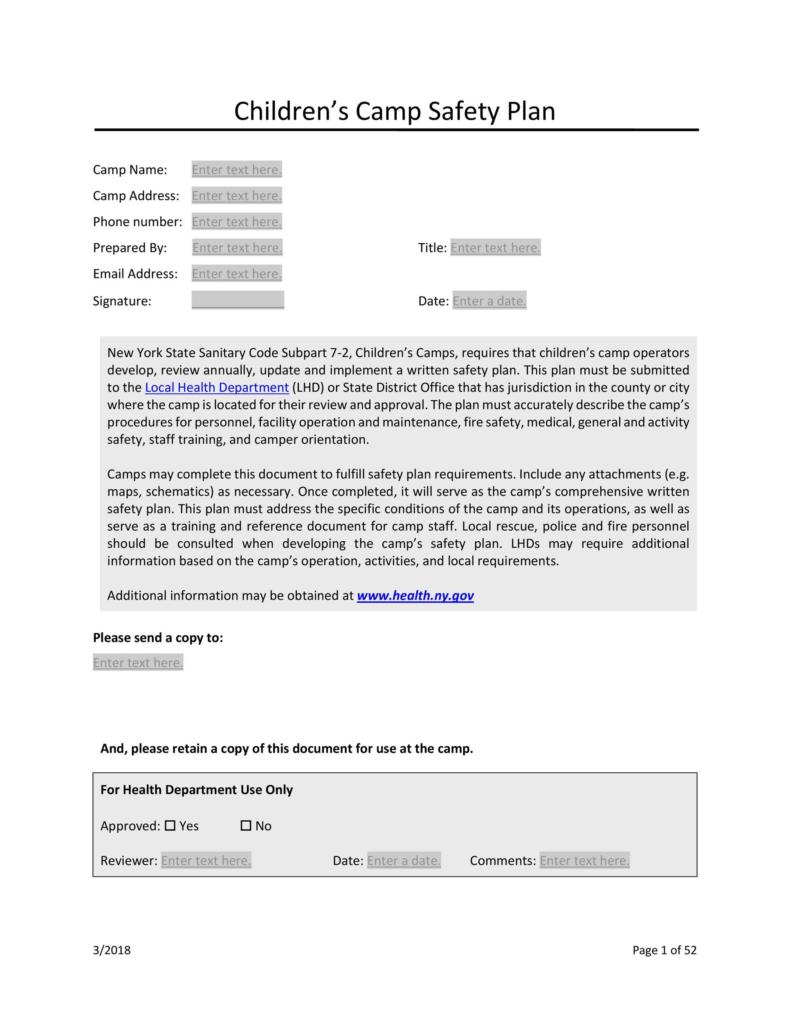 46 Great Safety Plan Templates (Construction, Site Specific, Patient ...