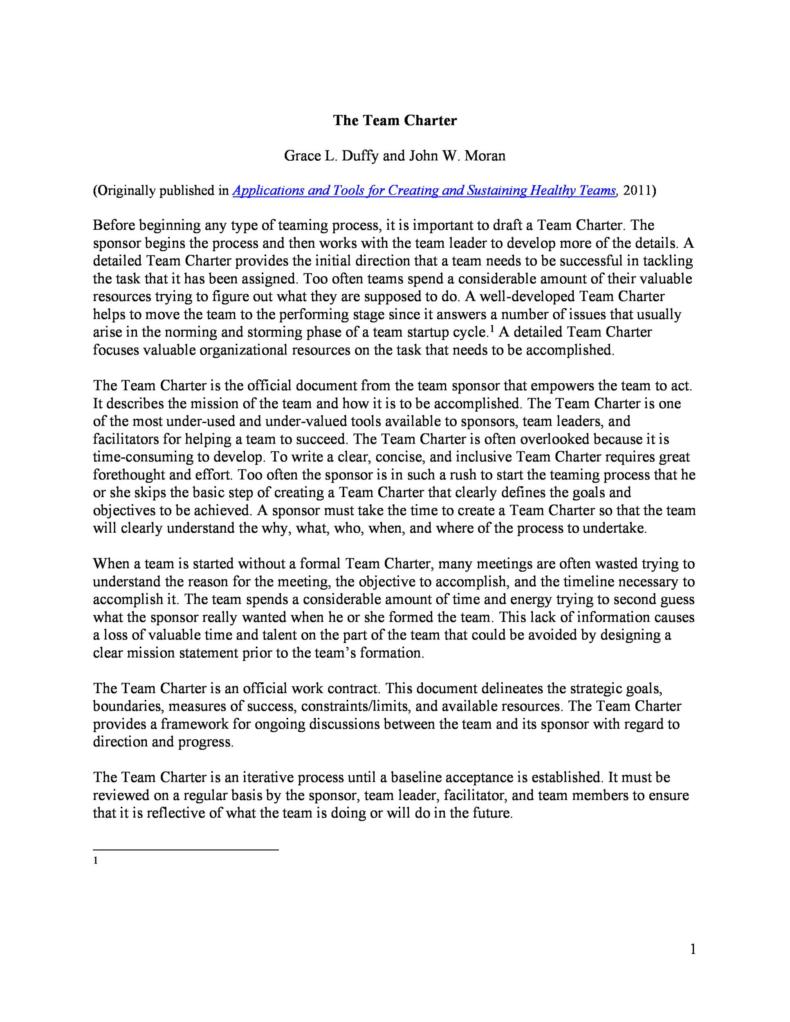 49 Useful Team Charter Templates (& Examples) ᐅ TemplateLab