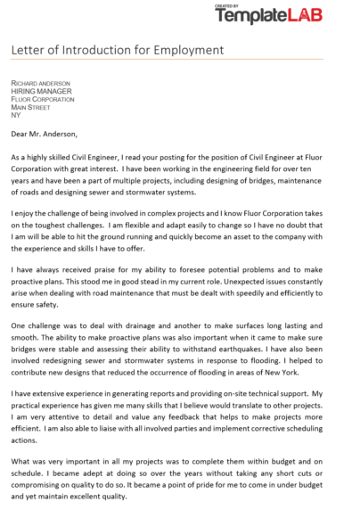 40+ Letter of Introduction Templates & Examples